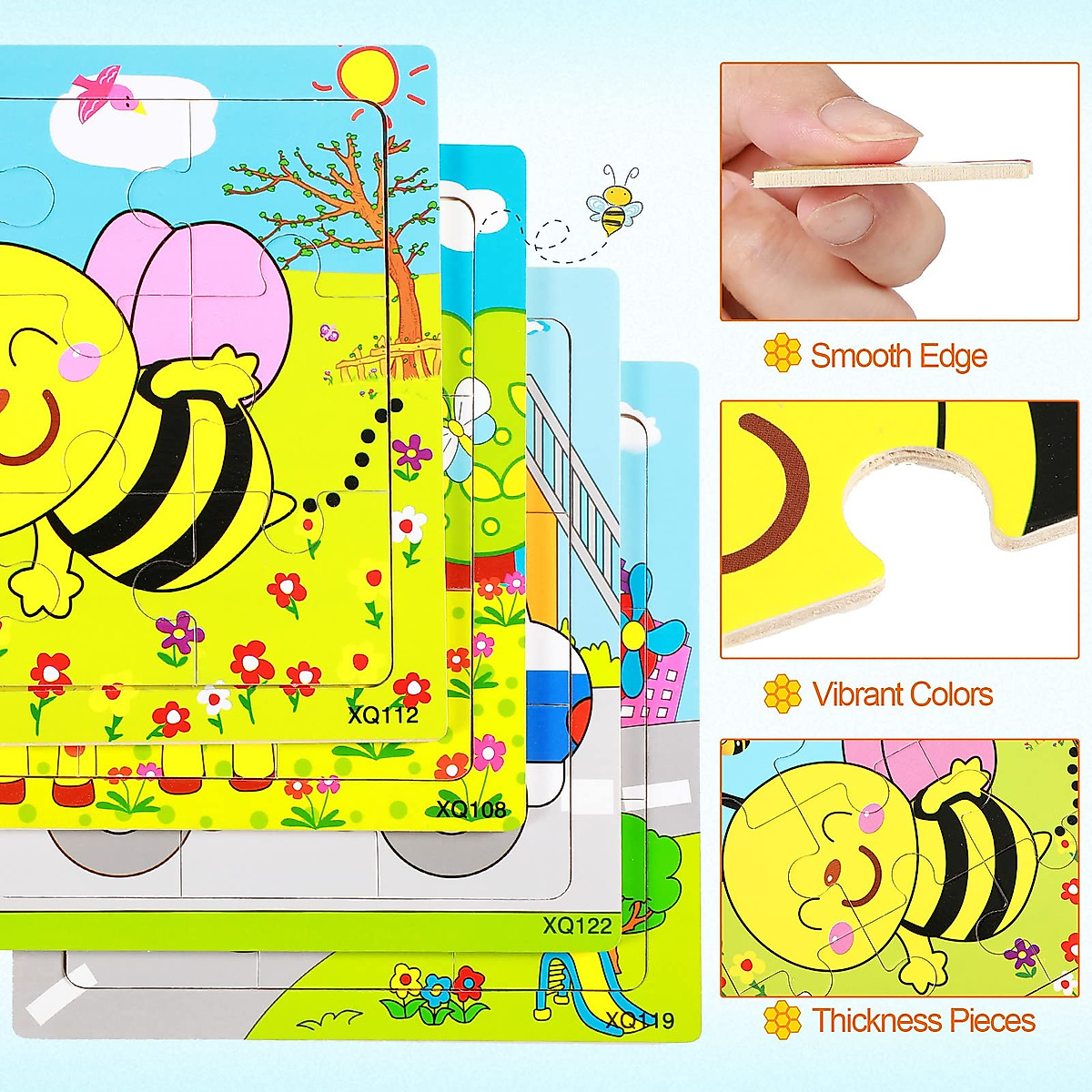 Yunsailing 40 Pack Wooden Puzzles for Kids Ages 3-5, Animals Jigsaw Puzzles for Toddlers Age 2-8, Preschool Educational and Learning Puzzles Gifts for Kids Christmas Birthday Party