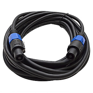 Seismic Audio - TW12S25 (Pack of 4) - 25 Foot Speakon to Speakon PA/DJ Speaker Cable - 2 Conductor - 12 Guage