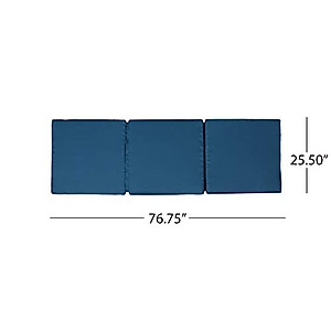 Christopher Knight Home Jamaica Outdoor Water Resistant Chaise Lounge Cushions, 2-Pcs Set, Blue