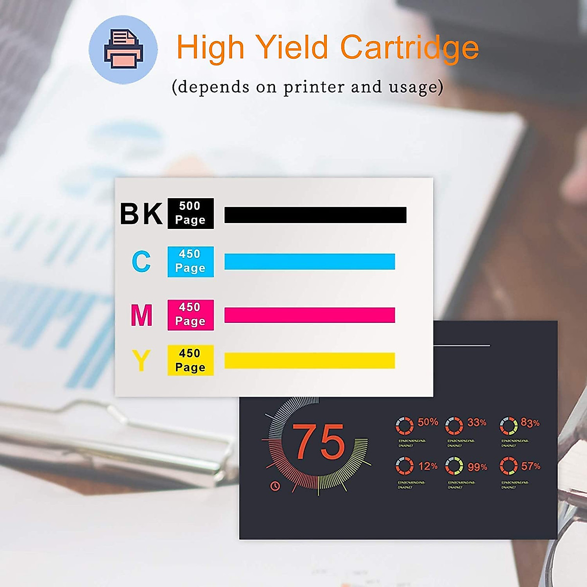 Run Star Remanufactured Ink Cartridge Replacement for Epson 200XL T200XL 200 T200XL for Expression Home XP-200 XP-300 XP-310 XP-400 XP-410 Workforce WF-2520 WF-2530 WF-2540, Black Cyan Magenta Yellow