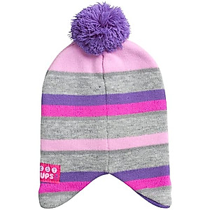 Nickelodeon Paw Patrol Girls Winter Hat and 2 Pair Mittens or Gloves (Age 2-7), Size Age 4-7, Paw Patrol Purple/Grey Glove 4-7