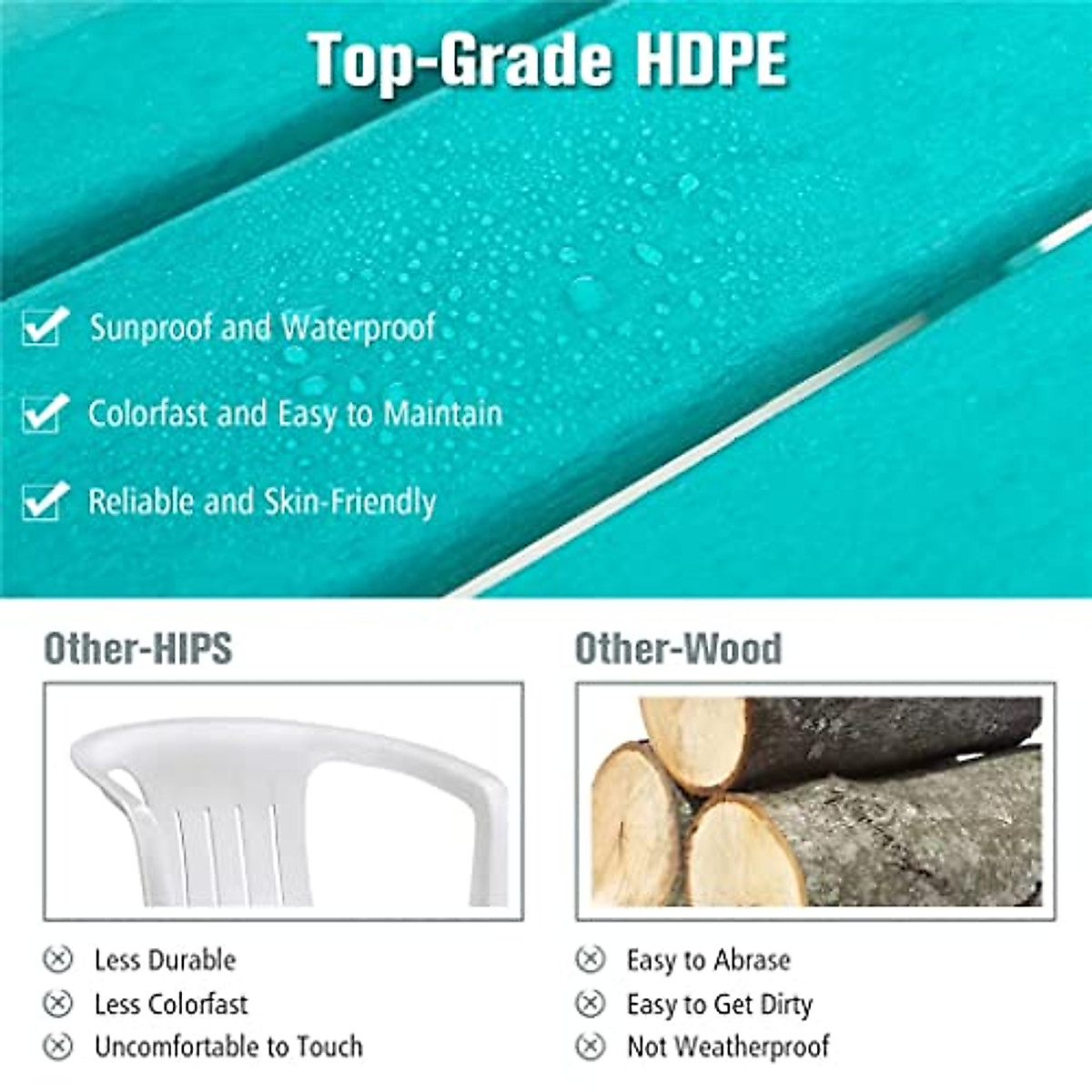 ZHYH 2 Piece Patio Rocker Rocker High Back