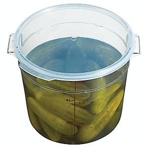 Cambro RFSCW6135 Camwear Round Food Storage Container, Polycarbonate, Clear, NSF, 6 Quart