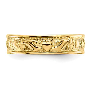 14k Yellow Gold Claddagh Ring Celtic Fine Jewelry For Women Gifts For Her