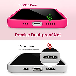 GONEZ Magnetic for iPhone 14 Pro Case, [Compatible with Magsafe] [2X Screen Protector + 2X Camera Lens Protector], Liquid Silicone Shockproof Protective Phone Case for iPhone 14 pro 6.1", Rose Red