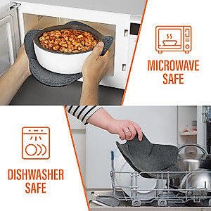 RS Collections 4 Pieces Microwave Bowl or Pot Holders Microwave bowl holder set to keep food warm Heat Resistant Potholder Protector Large Hot Pads Microwave Plate Holder(Gray)