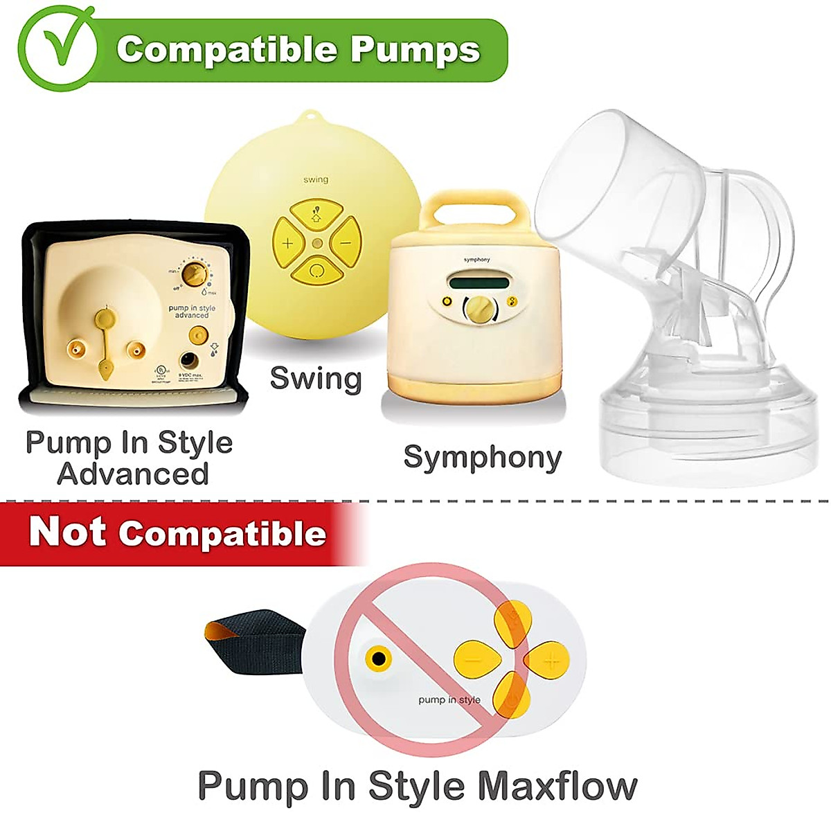 Nenesupply Pump Parts 24mm Flanges Compatible with Medela Breastpump Flange Valve Membrane Connector Compatible with Personalfit Connector Not Original Medela Pump Parts. Pump in Style Symphony