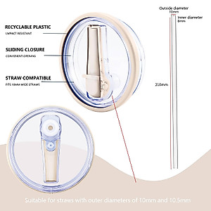 Replacement 40oz Leak Proof Tumbler Lid With Straw - Fit For Stanley 40oz 64oz Adventure Quencher and Quencher 2.0 Tumbler (Cream, 40oz)