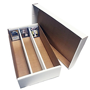 (8) SUPER Shoe 3-Row Storage Box (3000 Ct.) - Cardboard Storage Box - Baseball,Football, Basketball, Hockey, Nascar, Sportscards, Gaming & Trading Cards Collecting Supplies by MAX PRO
