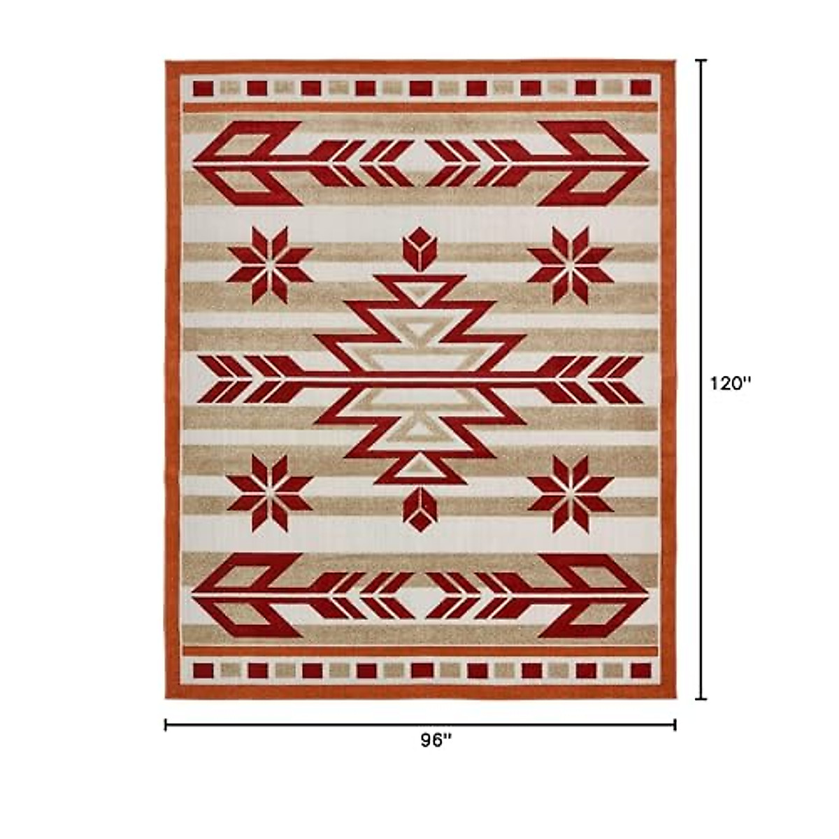 Unique Loom Outdoor Modern Collection Area Rug - Albuquerque (8' x 10' Rectangle, Burgundy/ Beige)