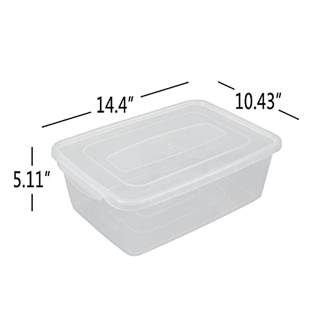 Morcte 4-Pack 14 L Plastic Storage Box, Clear Storage Bin