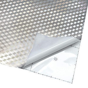 HONANK Self Adhesive Kitchen Backsplash Wallpaper, Oil Proof Aluminum Foil Kitchen Sticker Heat Resistant Peel and Stick Contact Paper for Countertop Shelf Liner Drawer Liner (15.7x196.8 inch)