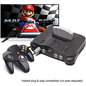 KIWITATA 2 Pack Classic N64 Controller, Retro N64 Remote Joystick Replacement Wired Gaming Controller for N64 Video Gaming System Console Red & Black