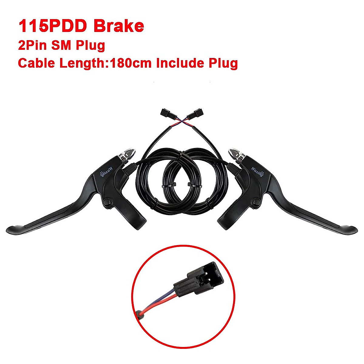Ebike WUXING 115PDD E Brake Lever Electric Bicycle E-Scooter Bicycle Cut Off Power Brake 2 Pin SM Connector for MTB Road Bike Conversion Kit