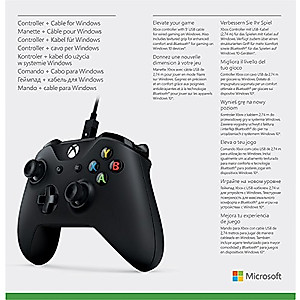 Microsoft 4N6-00001 Xbox Controller + Cable for Windows, Black