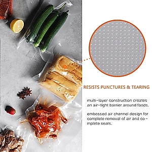 2 Rolls Vacuum Sealer Bags 8" x 20', Commercial Customized Size Food Saver Bag Rolls for food Storage, Meal Prep or Sous Vide, Heavy Duty Storage Bag