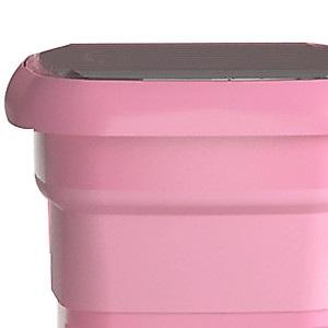 TOPINCN Portable Washing Machine Dryer Comb with Drain Basket Pipe Folding Washing Machine Integrated Mini Underware Washer Blue Ray for Camping RV Travel (Pink)