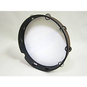 Remo Tambourine, Alessandra Belloni, 16" Dia, 9 Prs Jingles x 1 Row, 'The Black Madonna Of Monserrat' Graphic