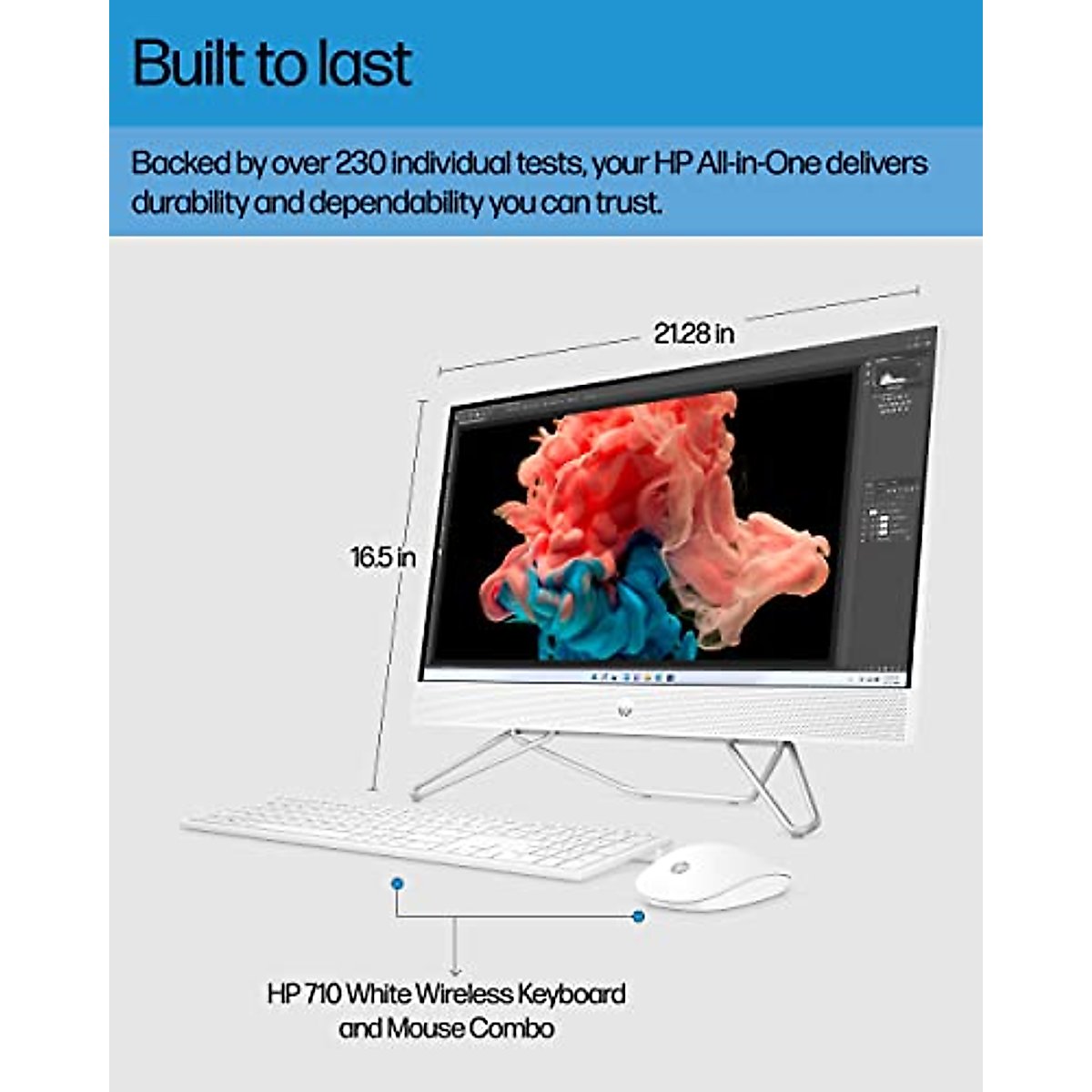 HP All-in-One Bundle PC, 23.8" FHD Micro-Edge Touchscreen Display, 12th Generation Intel Core i5 Processor, Intel Iris Xe Graphics, 8 GB RAM, 512 GB SSD, Windows 11 Home OS, Wi-Fi (24-cb1170, 2022)