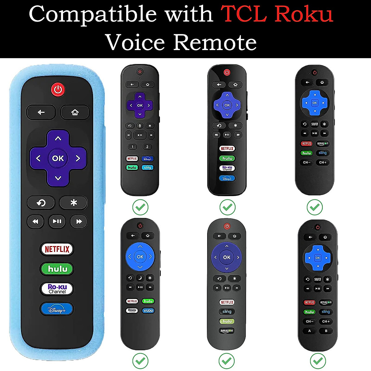 Silicone Protective Controller Sleeve for Roku | TCL Hisense Roku Remote Case Universal for Onn Roku TV Remote Cover with Tracker,Glow in The Dark