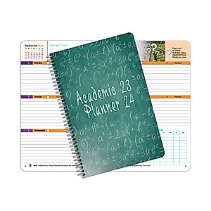 Dated High School Student Planner 2023-2024 Academic School Year, Small (5.5" by 8.5") Block Style Datebook with Classic High Block Cover