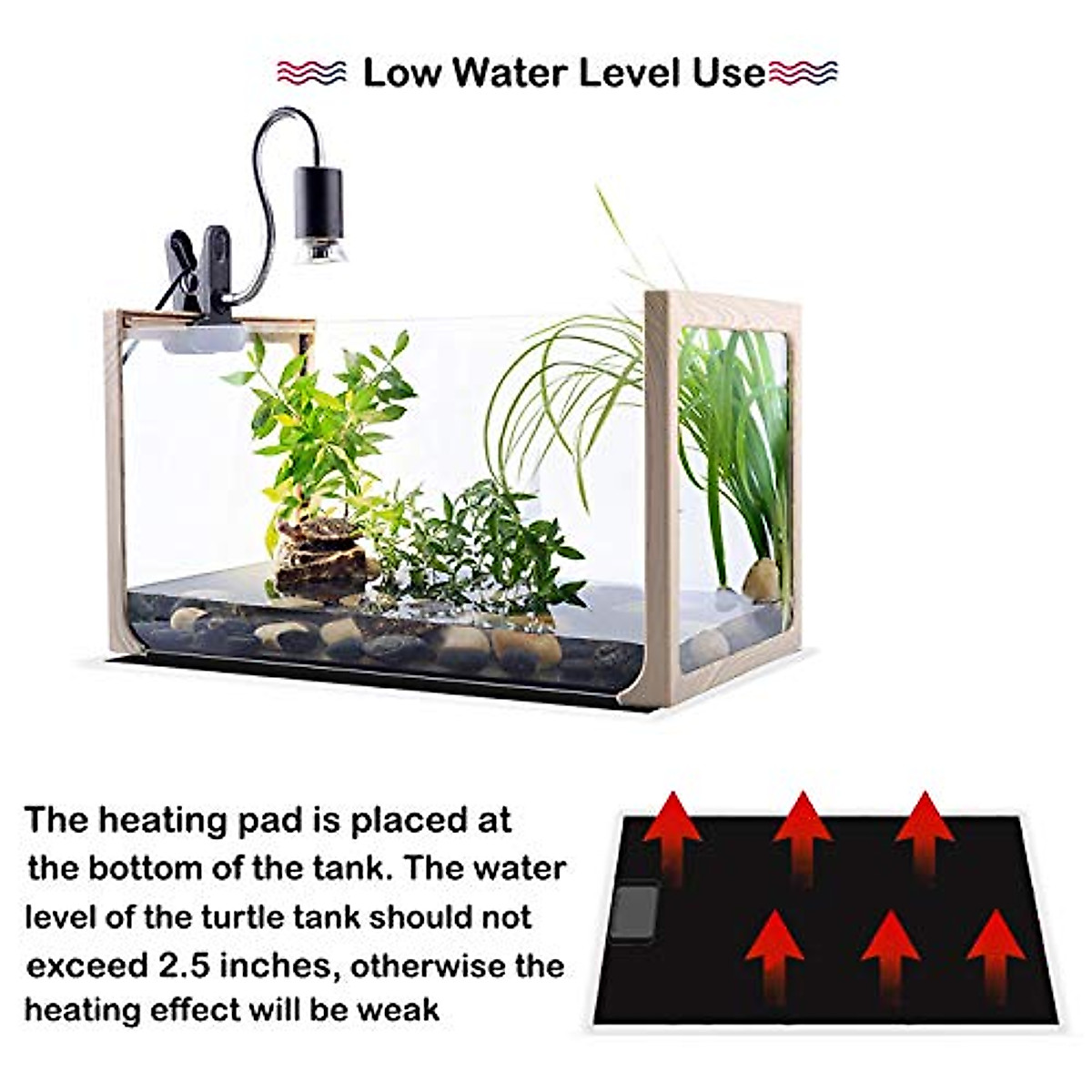 Linifar 2 Pack Reptile Heating Pads, Temperature Adjustment Under Tank Terrarium Heater Mat for Tortoise Turtle Bearded Dragon Snake Lizard Hermit Crab (14W)