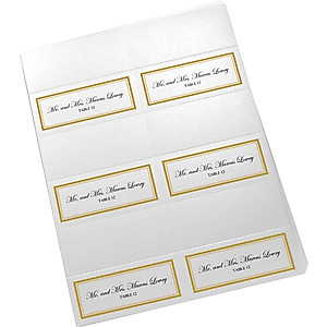 Double Line Border Printable Place Cards, Gold (Choose Color), Set of 60 (10 Sheets), Laser & Inkjet Printers - Wedding, Party, Dinner, and Special Events - Made in the USA