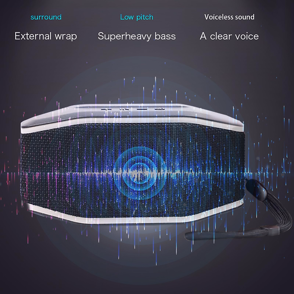 Bluetooth Speaker, Portable Bluetooth Speakers, IPX7 Waterproof Wireless Speaker with Colorful Flashing Lights, Stereo Sound, Deep Bass, TWS Dual Pairing, Built-in Mic, for Home, Party, Outdoor, Beach