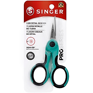 SINGER 00557 4-1/2-Inch ProSeries Detail Scissors with Nano Tip, Teal
