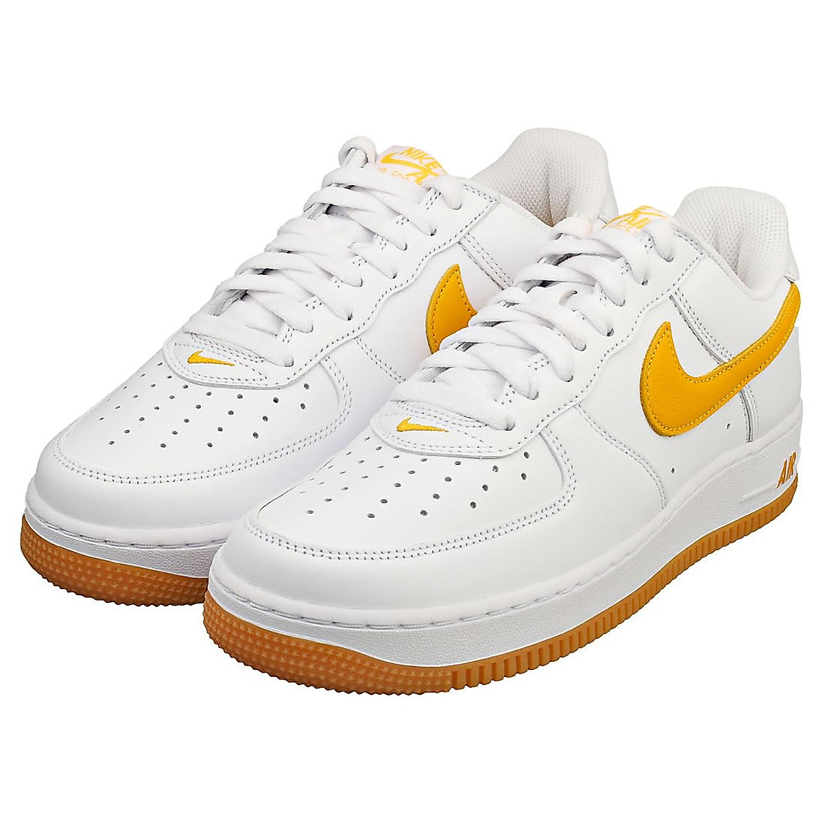 Nike Men's Air Force 1 Low Retro Shoe, White/University Gold, 10