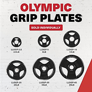 Lifeline Olympic Rubber Grip Plate - 25 lbs Black