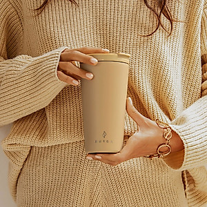 BURGA Travel Coffee Mug (16oz) – Spill-Proof, Secure-Seal Insulated Coffee Mug – Scratch-Resistant, Stainless Steel Travel Mug Stays Hot or Cold – Anti-Slip Coffee Tumbler – Nude Marble Travel Mug