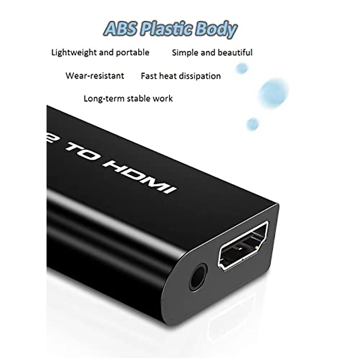 PS2 to HDMI Converter Adapter, Video Converter PS2 to HDMI Converter with 3.5mm Audio Output for HDTV HDMI Monitor Supports All PS2 Display Modes