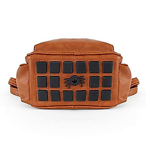 Itzy Ritzy Mini Diaper Bag Backpack - Chic Mini Diaper Bag Backpack with Vegan Leather Changing Pad, 8 Total Pockets (4 Internal and 4 External), Grab-Top Handle and Rubber Feet, Cognac