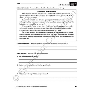 Evan-Moor Daily Reading Comprehension, Grade 4 - Homeschooling & Classroom Resource Workbook, Reproducible Worksheets, Teaching Edition, Fiction and Nonfiction, Lesson Plans, Test Prep