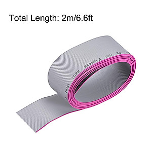 uxcell Flat Ribbon Cable Wire 2m/6.6ft Length 1.0mm Pitch 34 Pins Gray for AWM 2651 Connecting