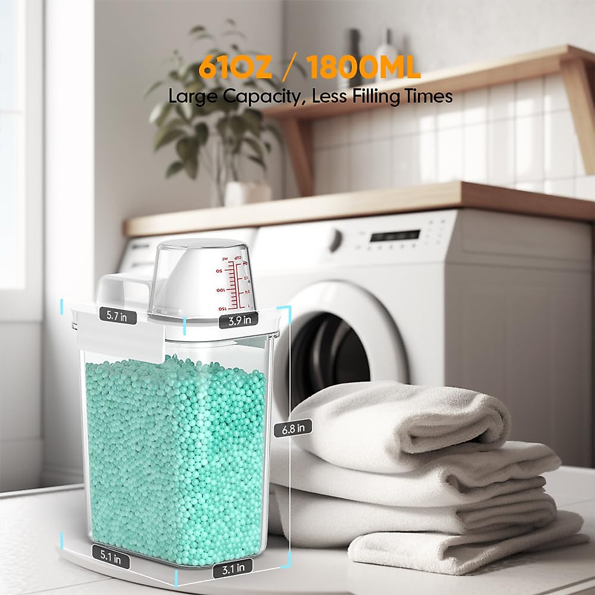 Moryimi Laundry Scent Booster Container for Organization & Storage, 2 Pack 61oz Scent Booster Beads & Powder Dispenser