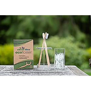 Clean Idea Ecofloss, (300 Picks), Eco Friendly Floss Pick, Floss Picks for Adult and Kids Teeth, Bamboo Floss Picks, Teeth Flossers, Reusable Tooth Floss Picks, Floss Sticks,