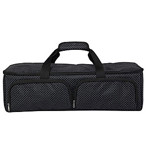 Everything Mary Die-Cut Machine Carrying Case, Black Polka Dot - Storage Tote for Cricut Air & Maker Brother, & Silhouette - Accessories Bag for Supplies, Weeding Tools, Pens & Vinyl