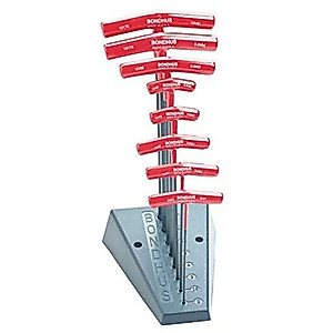 Bondhus 13189 Set of 8 Balldriver and Hex T-handles with Stand, sizes 2-10mm