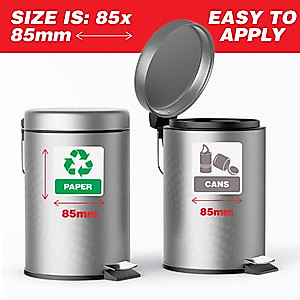 Recycling Paper Cans Plastic Glass Sticker Decal Bin Recycle Eco Friendly Trash