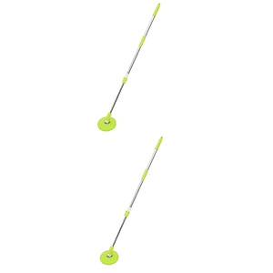 Hemoton 2pcs Rotating Mop Rod Mop Handles Telescopic Mop Handle Stick Domestic Straight Mop Rods Mop Handle Replacement Stick Commercial Cleaning Mop Handle Mop Poles Green Stainless Steel