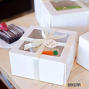 Bakerr With Love Cake Box Set. 15 Cake Boxes, 15 Cake Boards and Bakery Box Decor. 12” Pastry Boxes, 10” Dessert Boxes, 8” Treat Boxes for Cookie Packaging, Pie Boxes, Donut Box, Cakes and Cupcakes