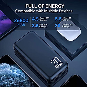 MRBIU LCD Display Power Bank, 5v 2a Heated Vest Battert Pack,High-Capacity 26800mAh Dual Outputs Phone Charger,Portable Charger Compatible with iPhone, Android,Heated Jacket etc