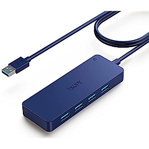 USB 3.0 HUB 7 USB Port,TSUPY USB HUB with 3.3FT Extended Cable 5Gbps USB 3.0 Data HUB 8 in 1 USB Splitter Powered Charging HUB Multiport USB Extension for Mac Pro/Mini, XPS, Surface Pro,PS5,Laptop