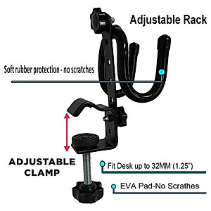 Universal Clamp-on Airbrush Holder - Hold Any Combination of Gravity-Feed, Side-Feed, Bottom-Feed and Trigger-Style airbrushes, A Must for Every Airbrush Artist - Beginner or Professional.