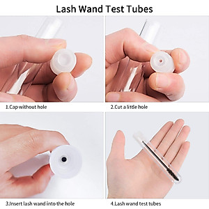 Temedon 100pcs Test Tubes, 16x100mm(10ml) Plastic Test Tubes with Caps for Lash Wands, Scientific Experiments, Plant Propagation