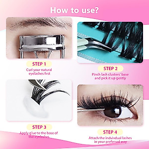 Large Tray,10-20mm to Choose DIY Eye Lashes Extensions 120 Cluster Wide Stem Eyelashes Soft and Lightweight Individual False Eyelashes Dramatic Look (20mm)