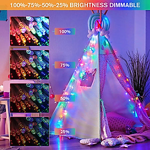 JMEXSUSS 33ft 100 LED Color Changing String Lights Plug in, 11 Modes Warm White & Multicolor Christmas Tree Lights Indoor with Remote, Christmas String Lights Outdoor Waterproof for Xmas Indoor Decor