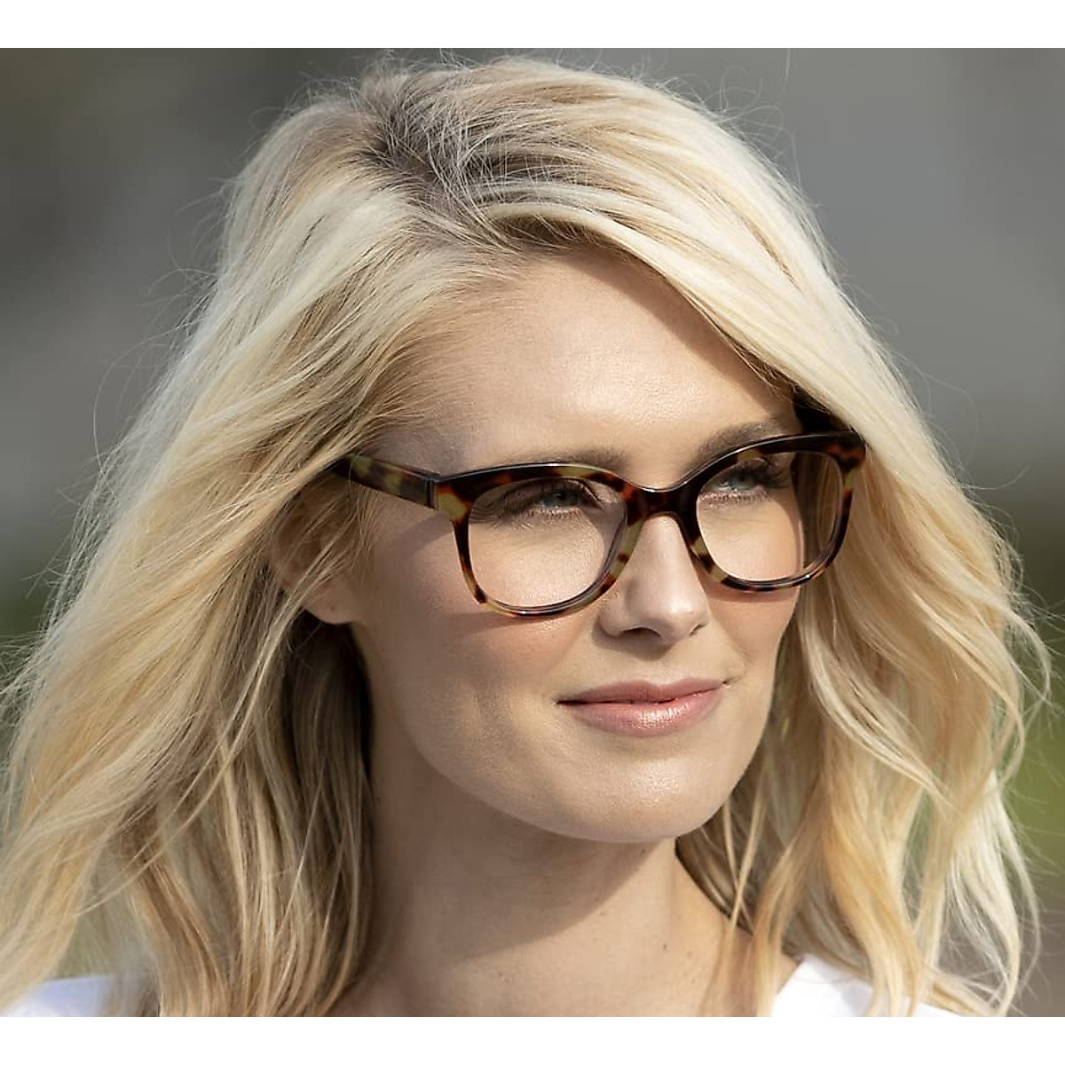 Peepers by PeeperSpecs Women's Grandview Soft Square Blue Light Blocking Reading Glasses, Tortoise, 50 + 1.5